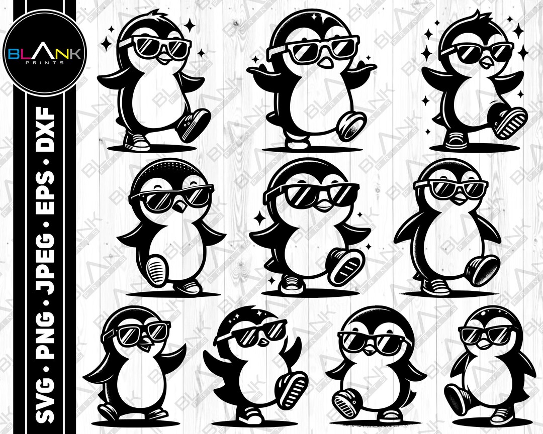 Dancing Penguin Clipart Bundle (svg, Png, Eps, Jpeg, Dxf) (digital ...