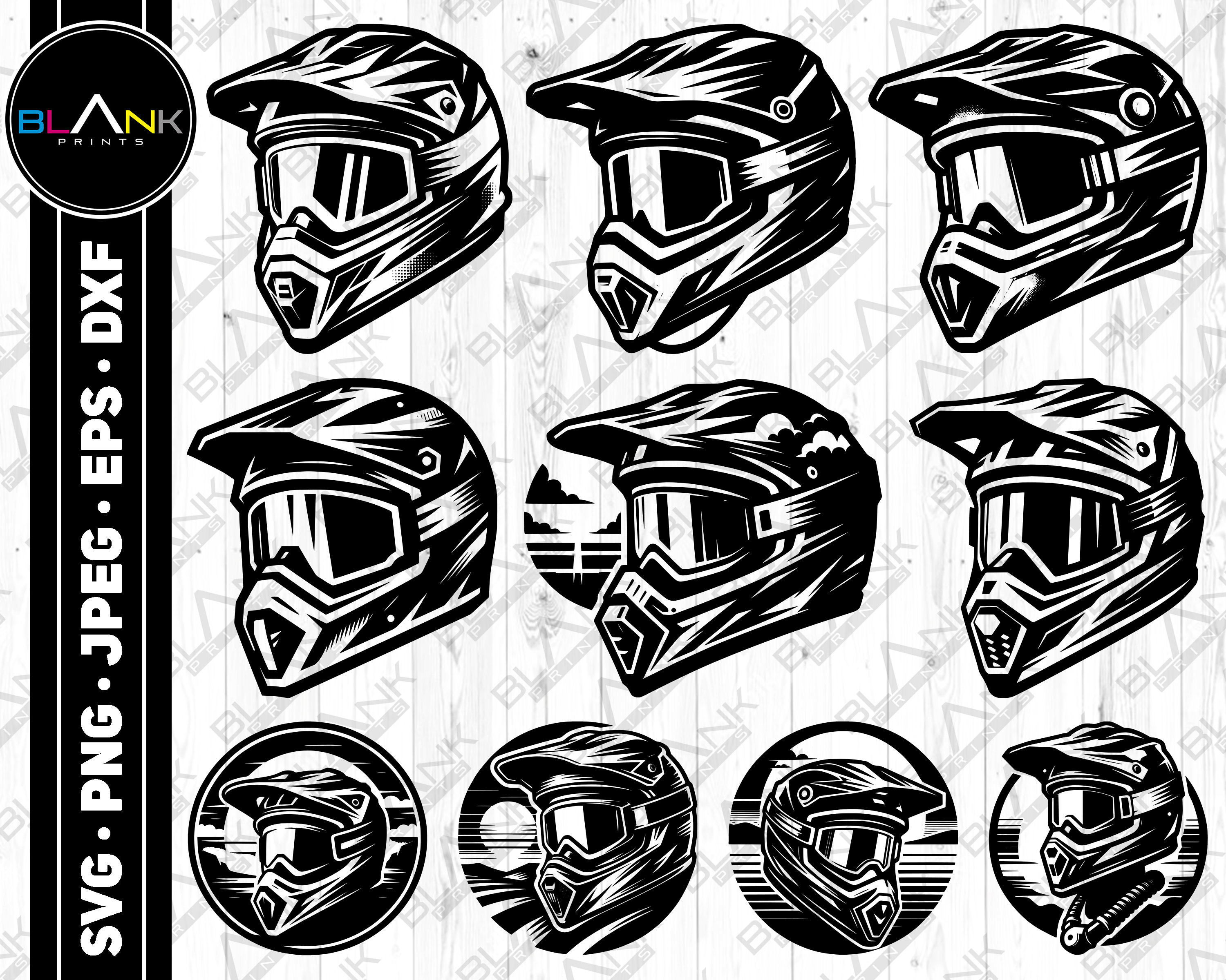 Motocross Helmet Vector Bundle (svg, Png, Eps, Jpeg, Dxf) Digital ...
