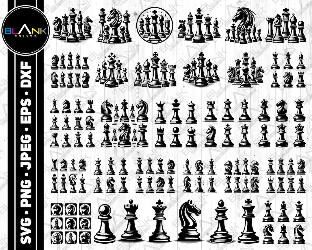 Chess Piece Vector Bundle: Svg, Png, Jpg, Eps, Dxf (commercial Use) - Etsy