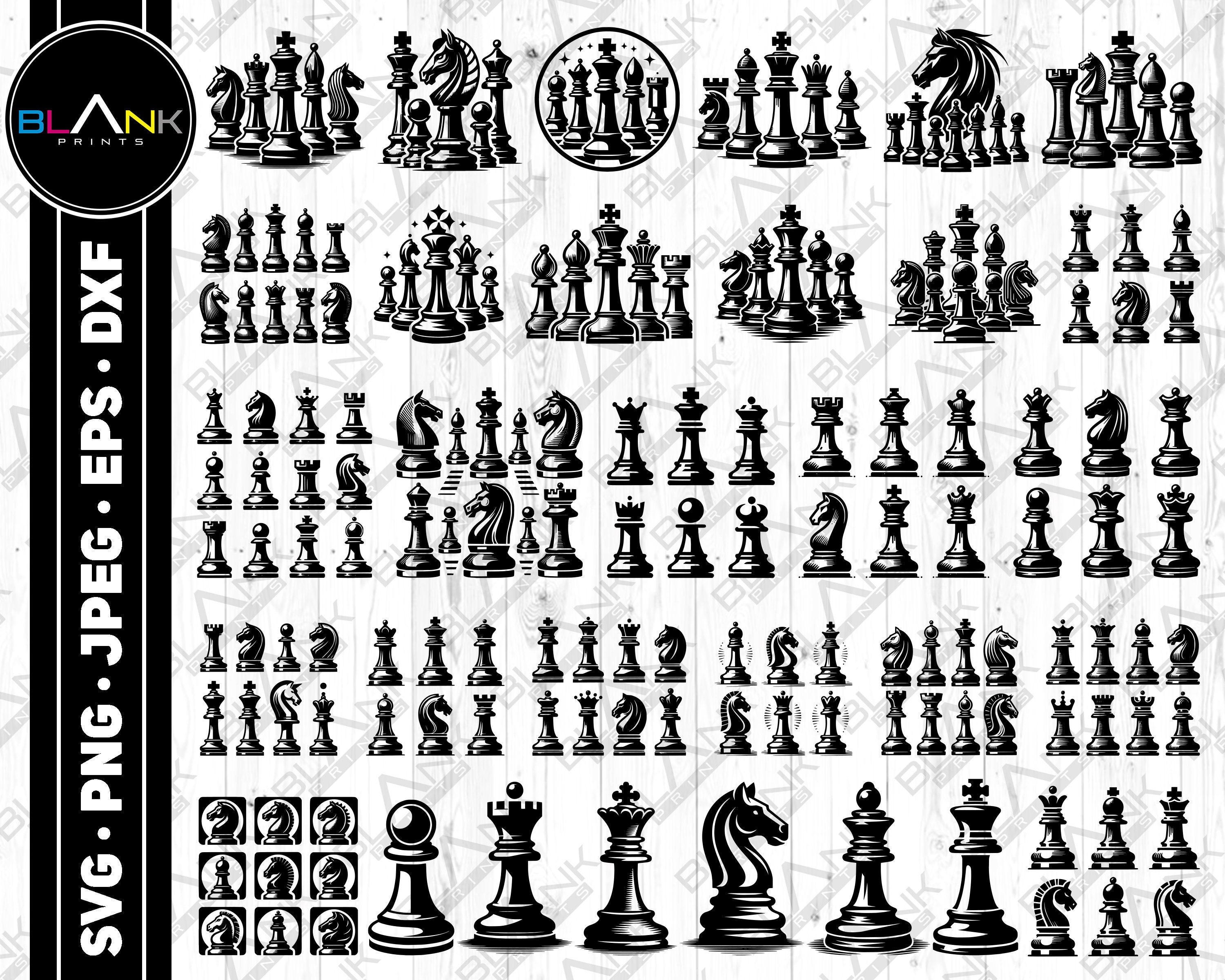 Chess Bundle Svg Png Jpeg Eps Dxf Vector Bundle Silhouette Cricut ...