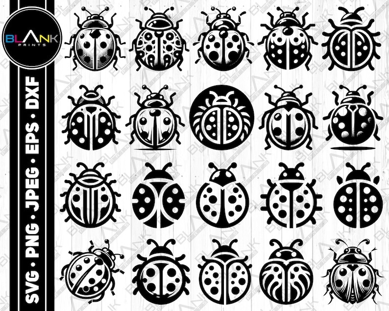 Ladybug Bundle Svg Png Jpeg Eps Dxf Bundle Silhouette Cricut Commercial ...