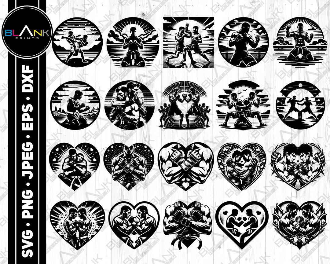 Mixed Martial Arts Bundle Svg Png Jpeg Eps Dxf Bundle Silhouette Cricut ...