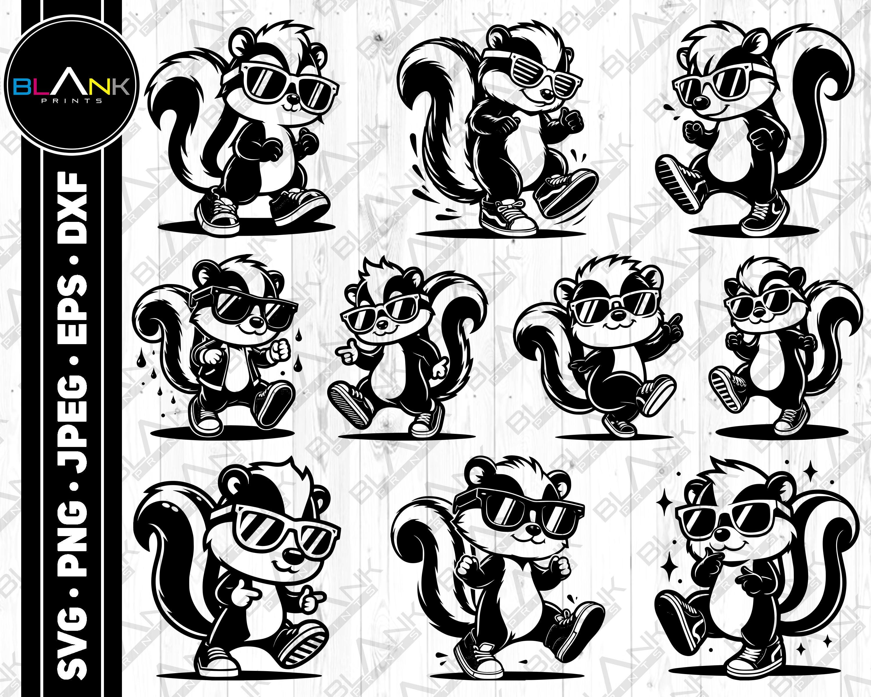 Dancing Skunk With Sunglasses SVG Bundle, Clipart Vector (digital Download) - Etsy