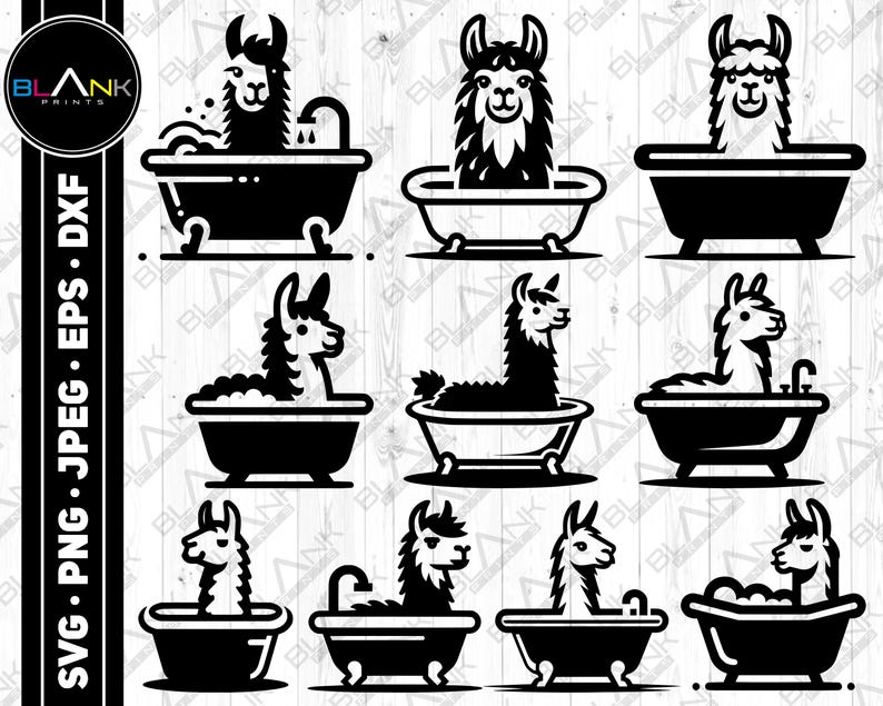 Llama Mega Bundle: Vector Clipart Designs (svg, Png, Jpeg, Eps, Dxf ...