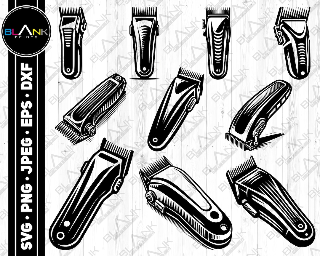 Hair Clipper Bundle Svg Png Jpeg Eps Dxf Bundle Silhouette Clipart ...