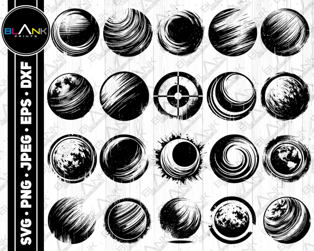 Grunge Circle Bundle Svg Png Jpeg Eps Dxf Bundle Silhouette Clipart ...