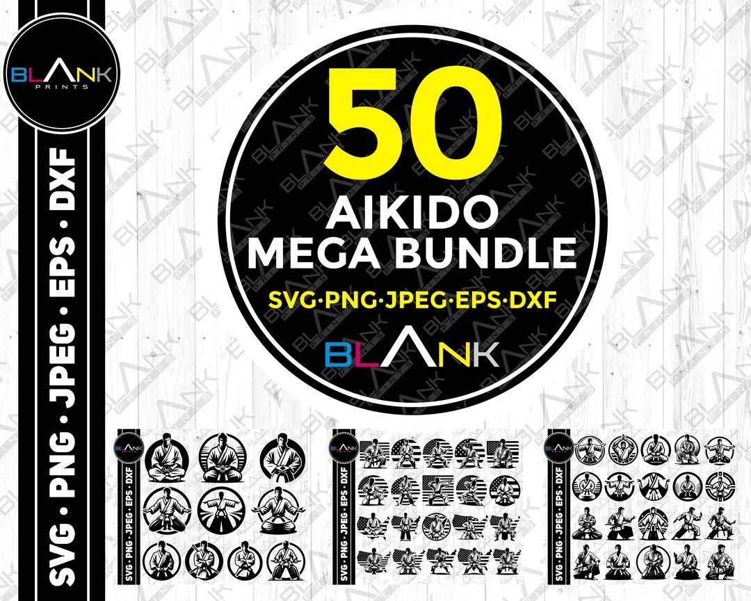 Aikido Mega Bundle Svg Png Jpg Eps Dxf Bundle Silhouette Clipart Cricut ...