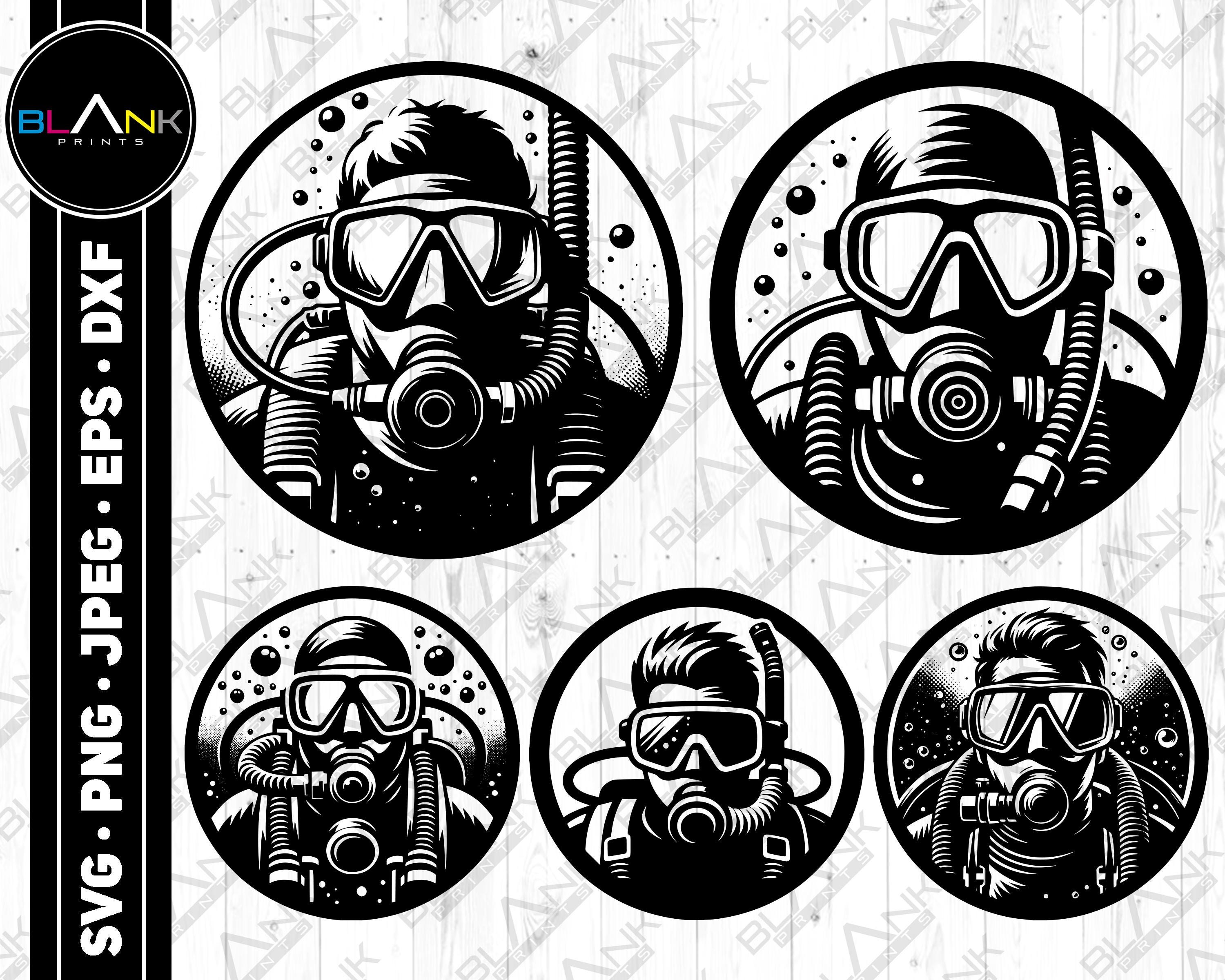 Scuba Diver Bundle Svg Png Jpeg Eps Dxf Engrave Silhouette Clipart ...