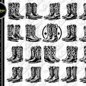 Cowboy Boots Bundle Svg Png Jpeg Eps Dxf Bundle Silhouette Cricut ...