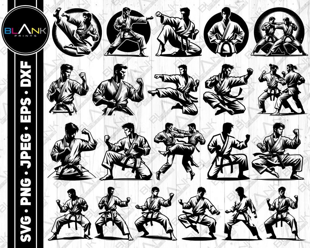 Karate Bundle Svg Png Jpeg Eps Dxf Bundle Silhouette Cricut Commercial ...