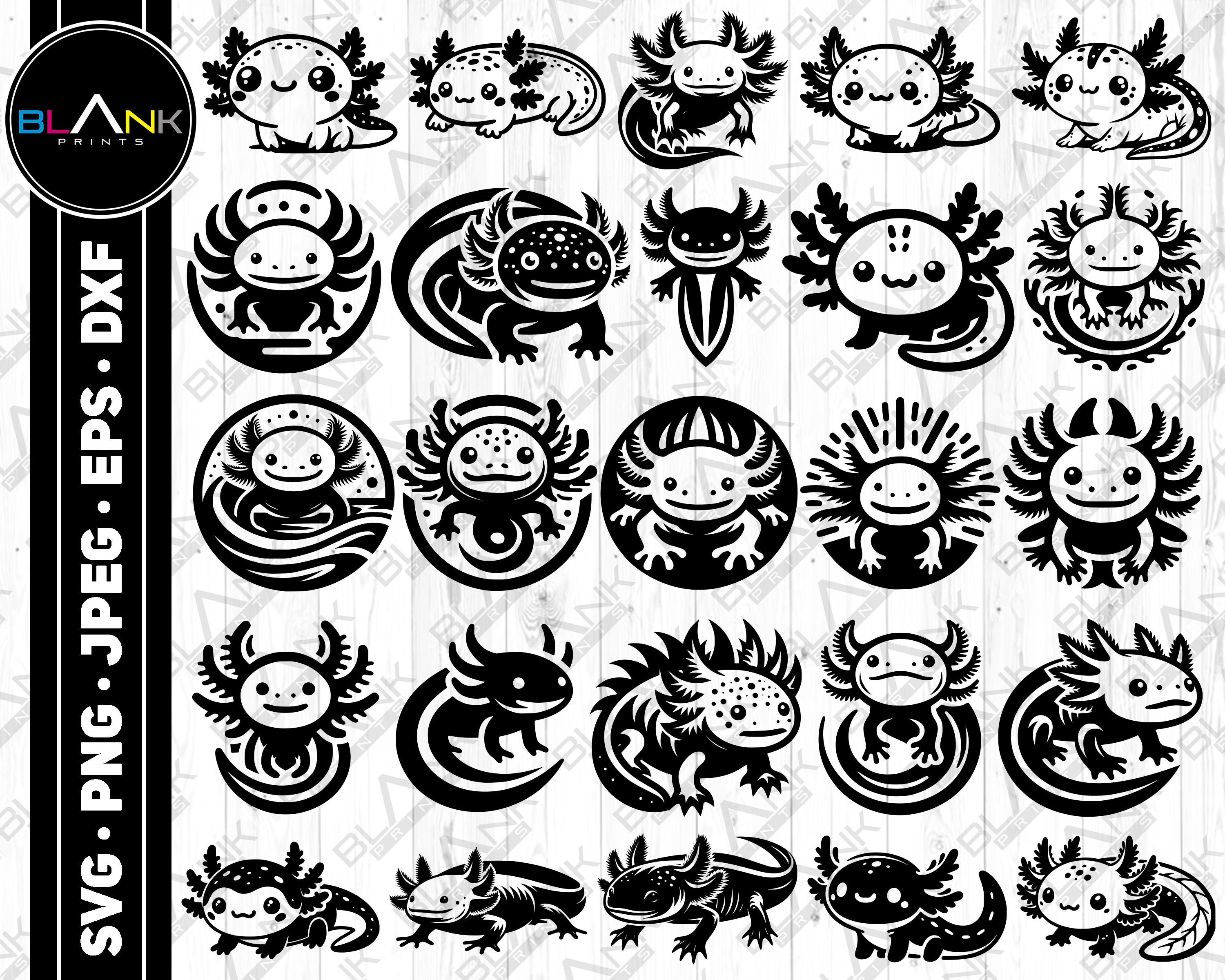 Axolotl Bundle Svg Png Jpeg Eps Dxf Bundle Silhouette Cricut Commercial ...