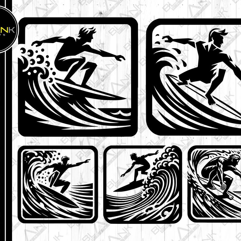 Surfer on Wave - Etsy