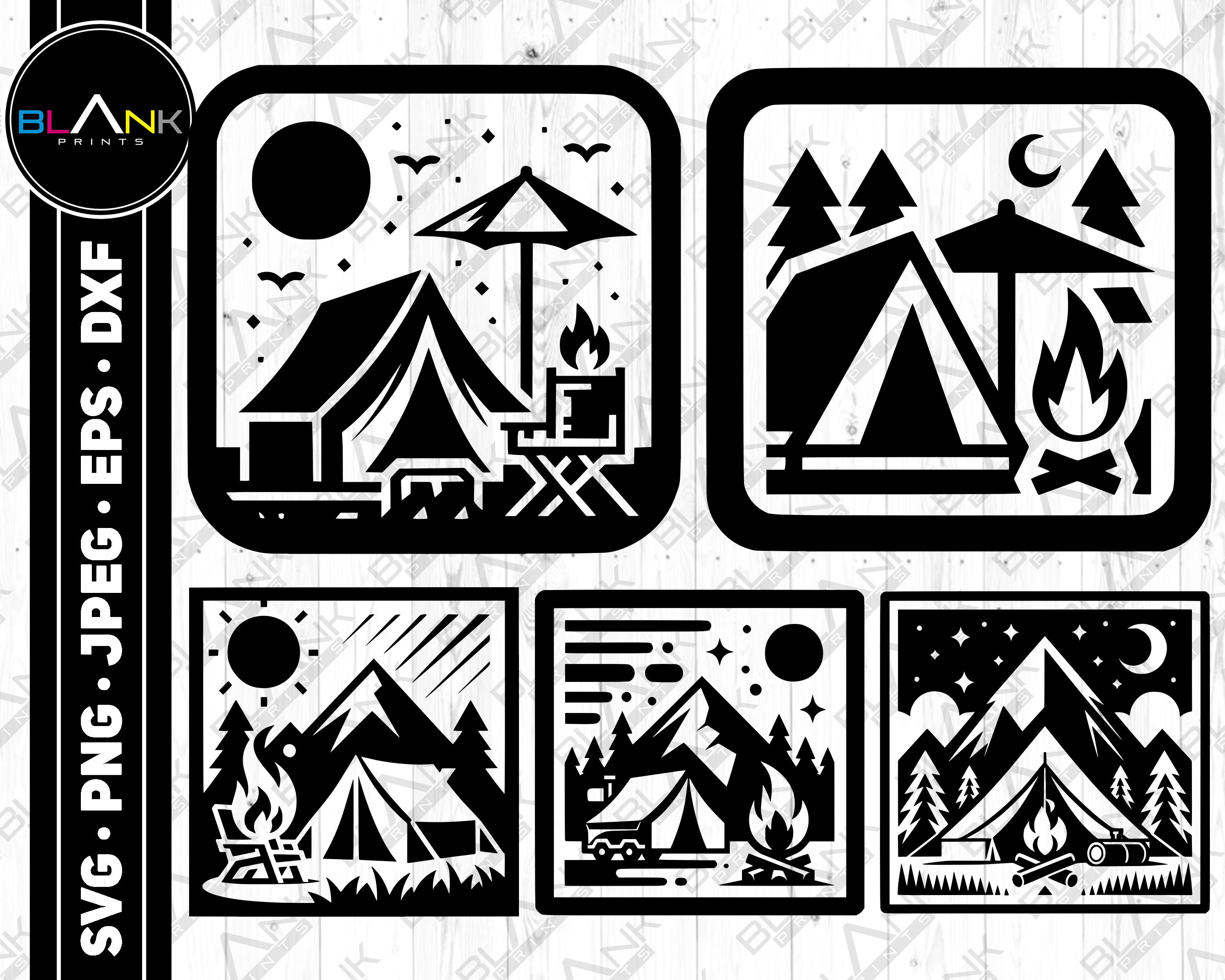 Camping Bundle Svg Png Jpeg Eps Dxf Engrave Silhouette Clipart Cricut ...
