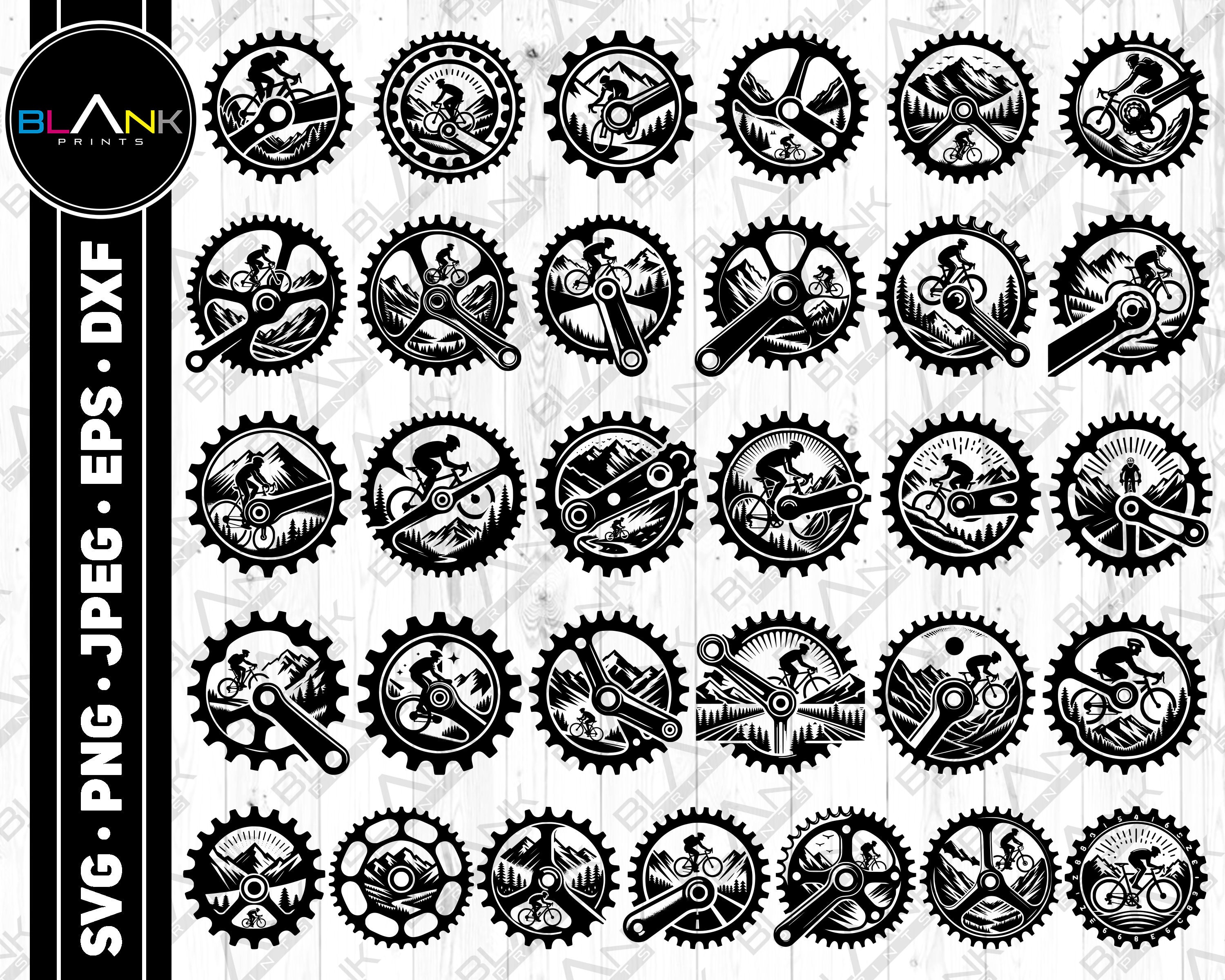 Bike Crank Svg Png Jpeg Eps Dxf Bundle Silhouette Clipart Cricut Vector ...