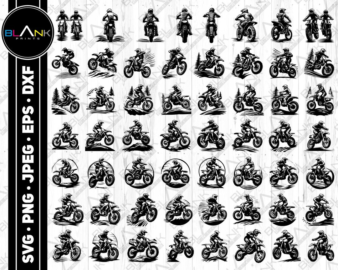 Motocross Bundle Svg Png Jpeg Eps Dxf Vector Bundle Silhouette Cricut ...
