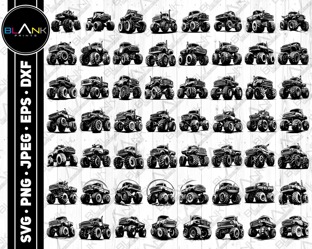 Monster Truck Clipart Bundle (svg, Png, Eps, Dxf) (digital Download) - Etsy