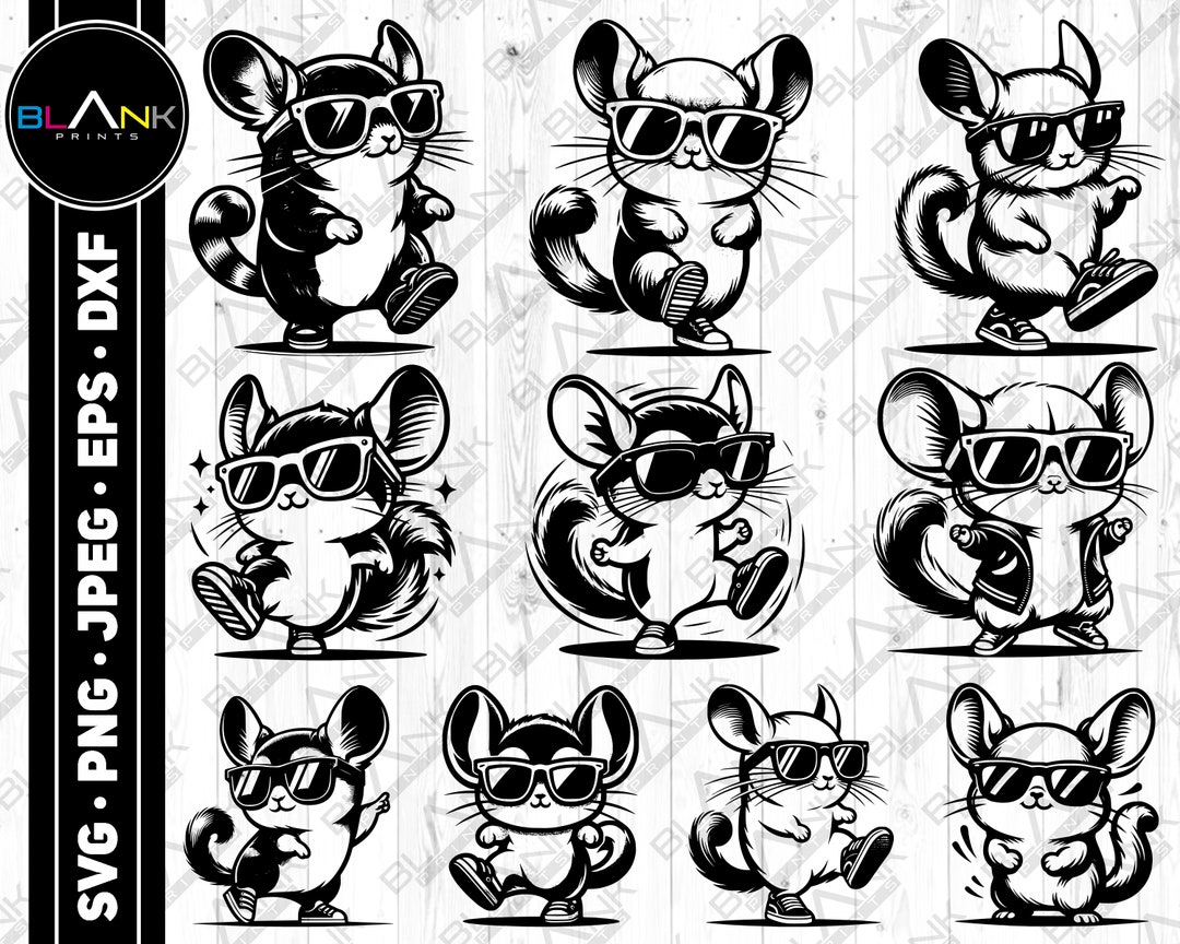 Dancing Chinchilla Clipart Bundle (svg, Png, Jpg, Eps, Dxf) (digital ...