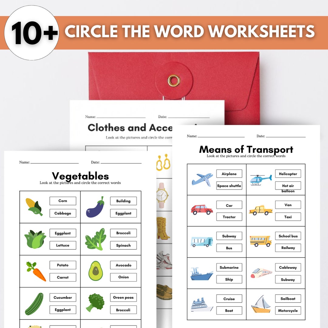 Circle the Word Worksheets, Homeschool Resources, Busy Book ...