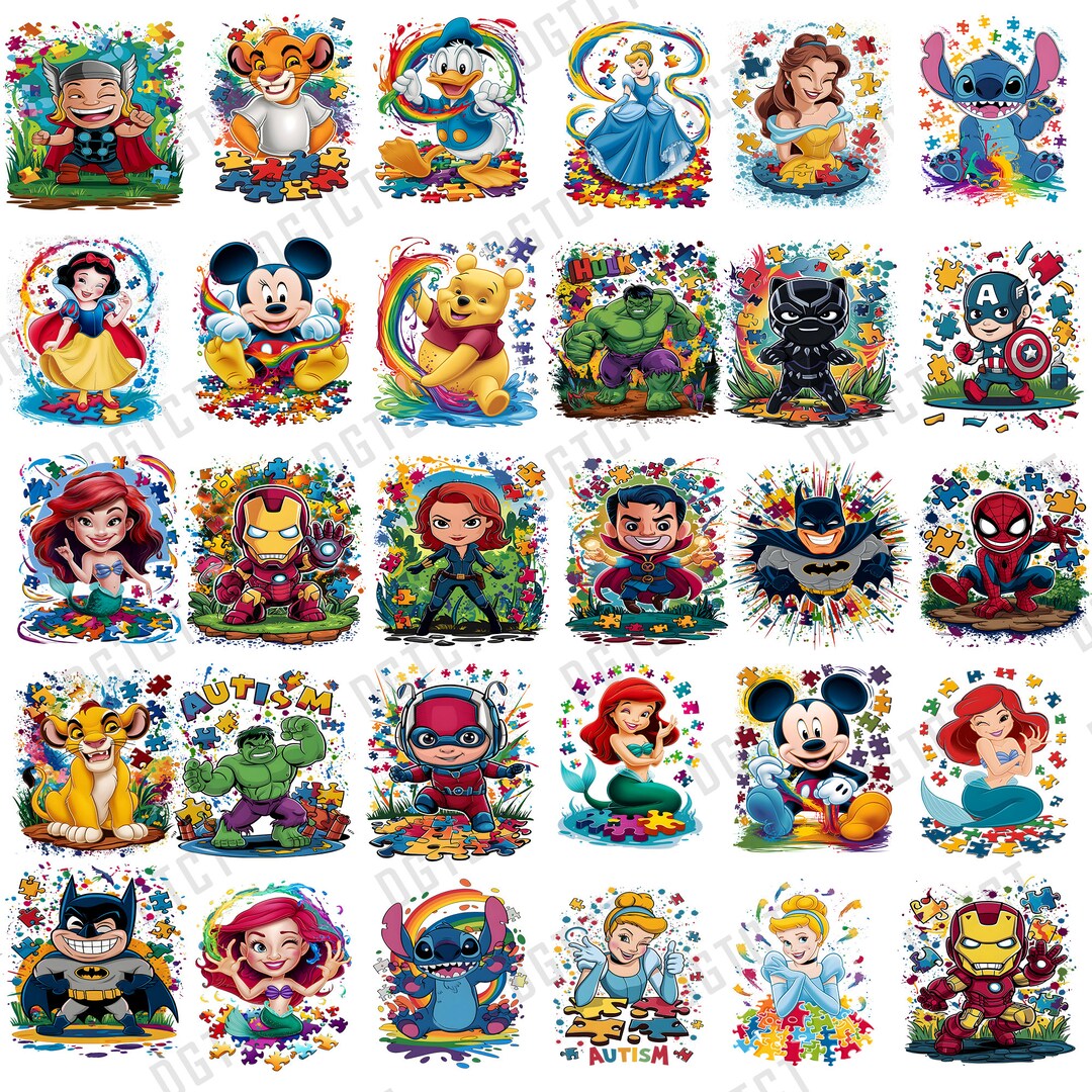 Autism Cartoon Watercolor Color Splash Png, Minnie Mouse, Princess ...