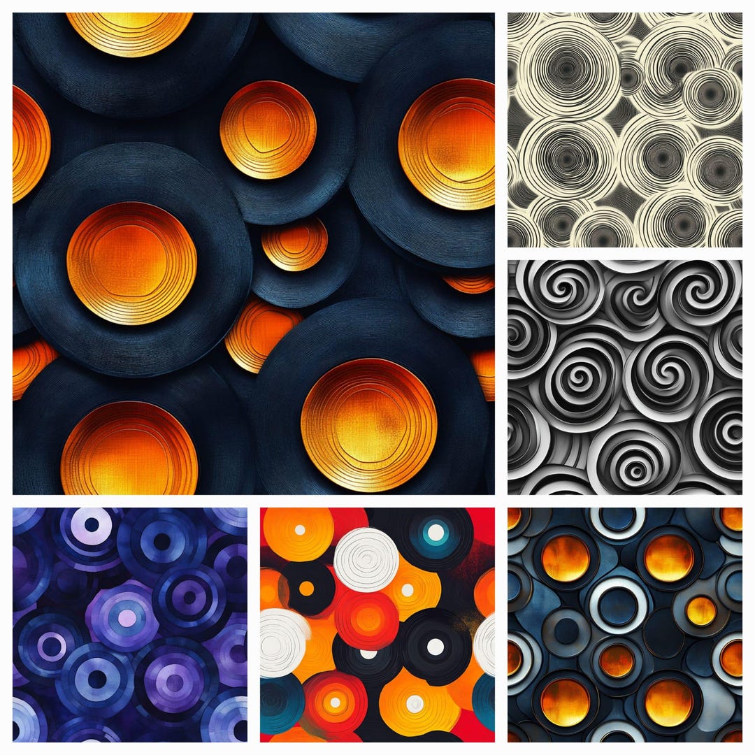 32 Digital Seamless Files, Round Geometric Pattern, - Etsy