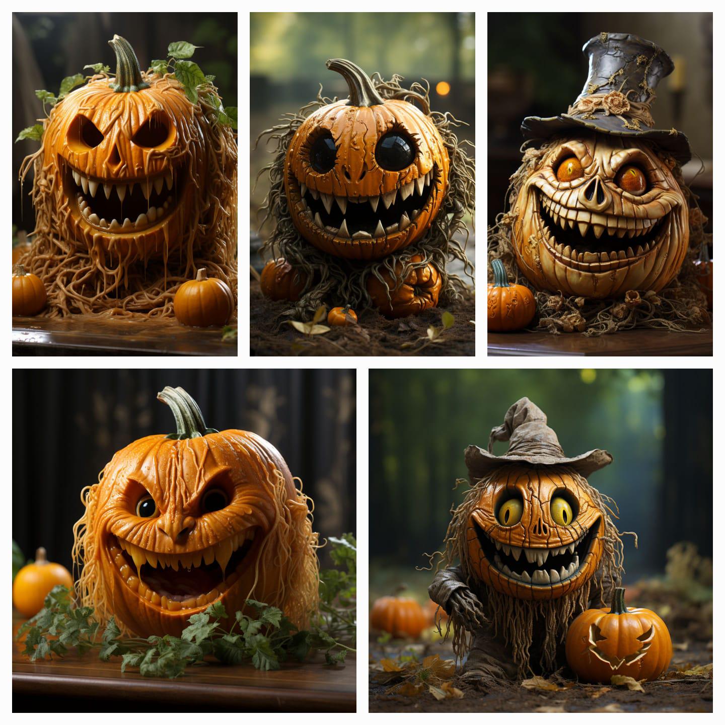 Scary Pumpkin Clipart, Gourds Digital Download, Jpg Pumpkin, Halloween ...