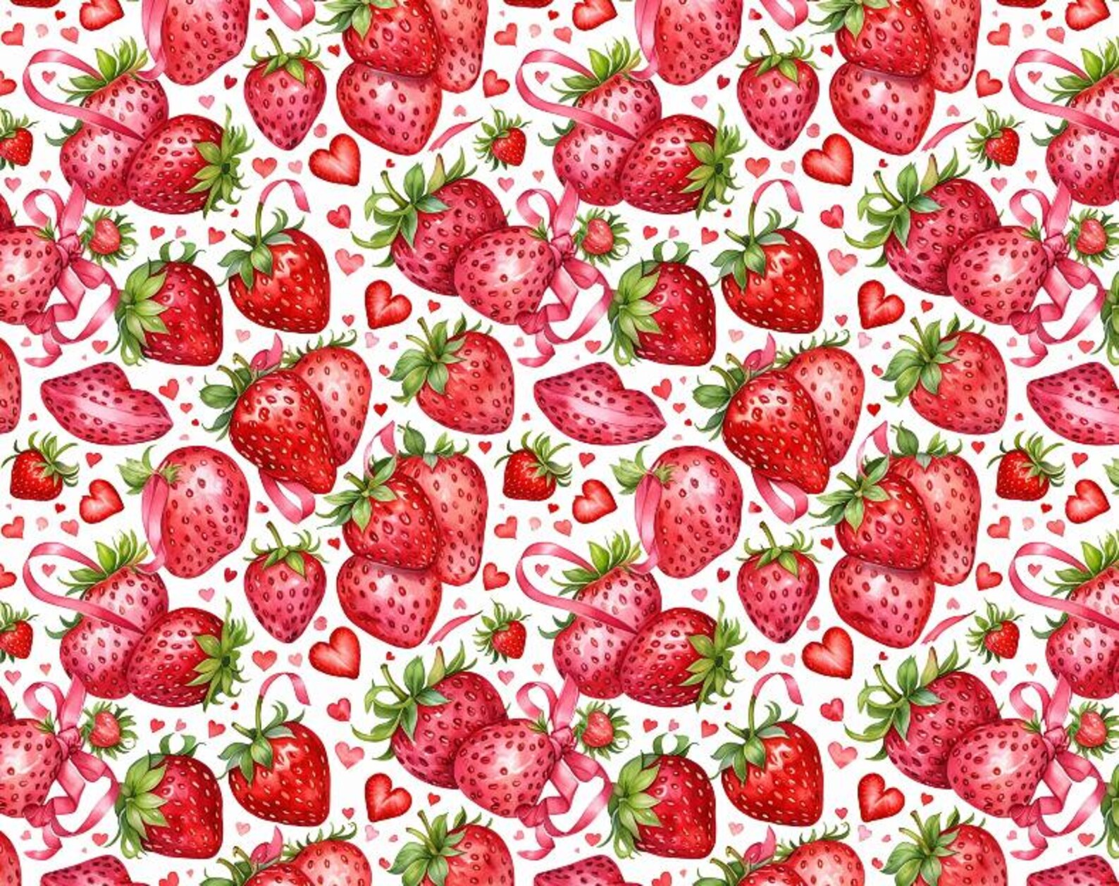 Watercolor Strawberry Seamless Pattern | Printable Strawberry Digital ...