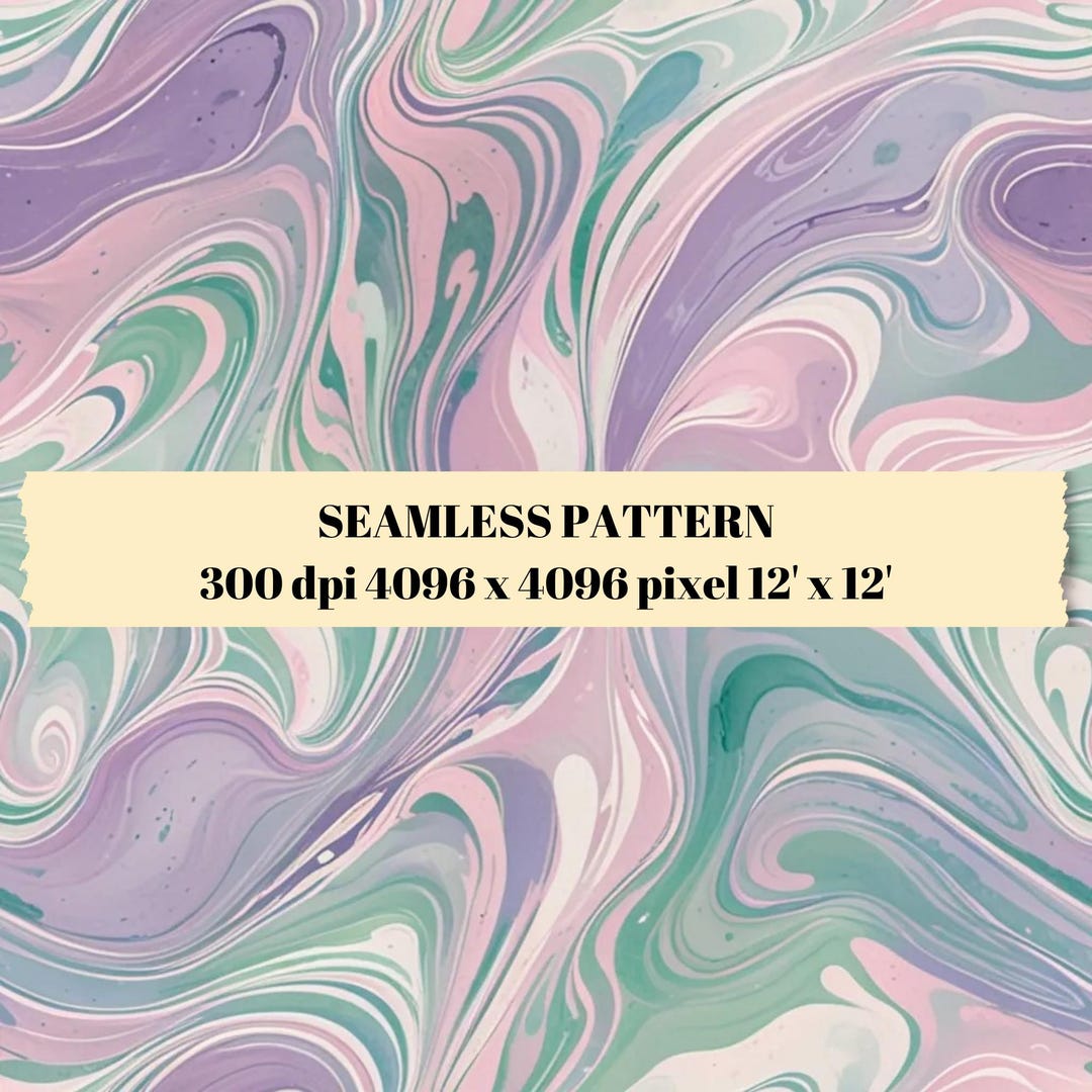 Pastel Marbled Watercolor Seamless Pattern | Abstract Swirl Digital ...