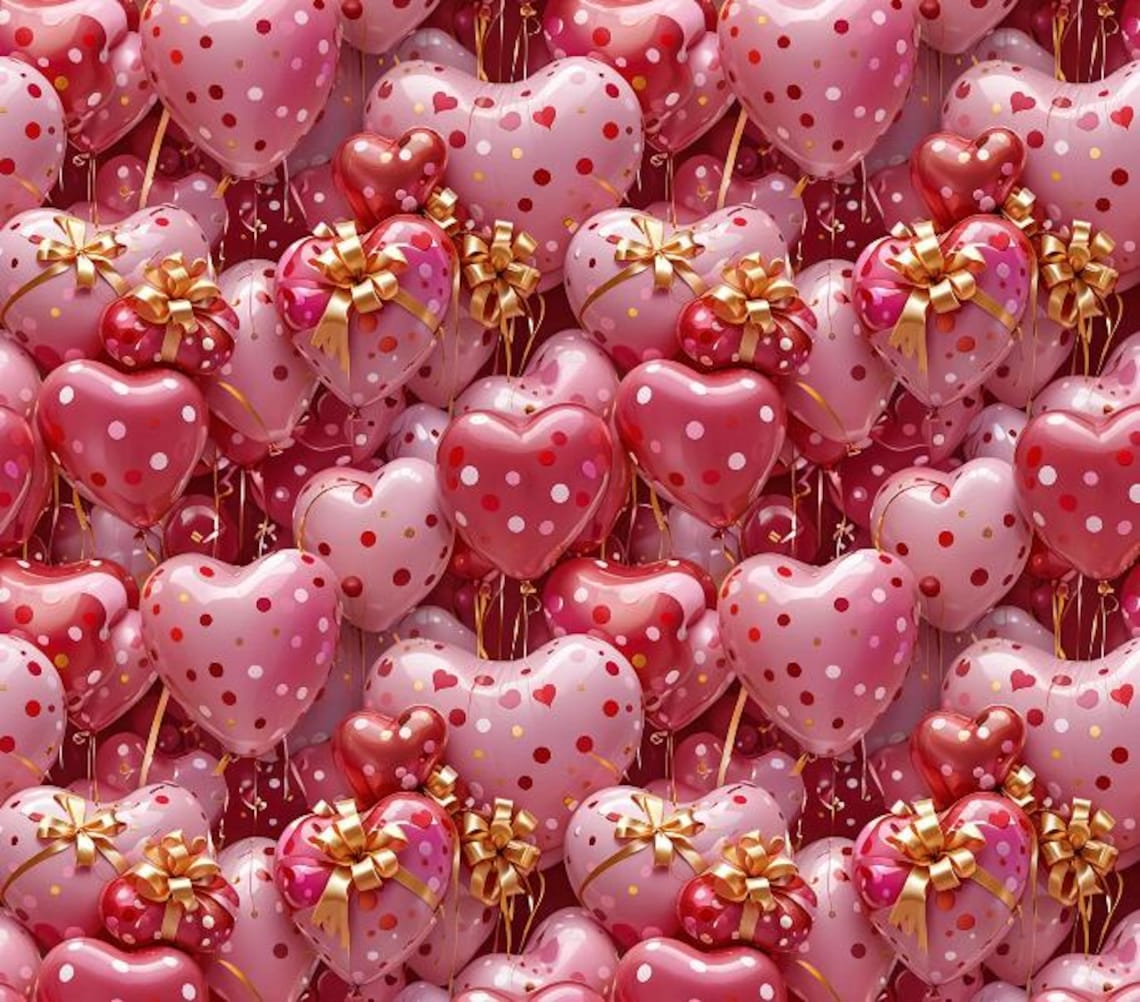 Red Hearts Seamless Pattern for Digital and Printable Designs ...