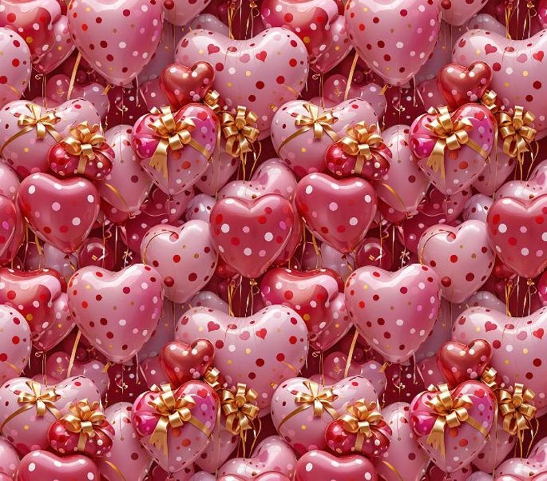 Red Hearts Seamless Pattern for Digital and Printable Designs ...