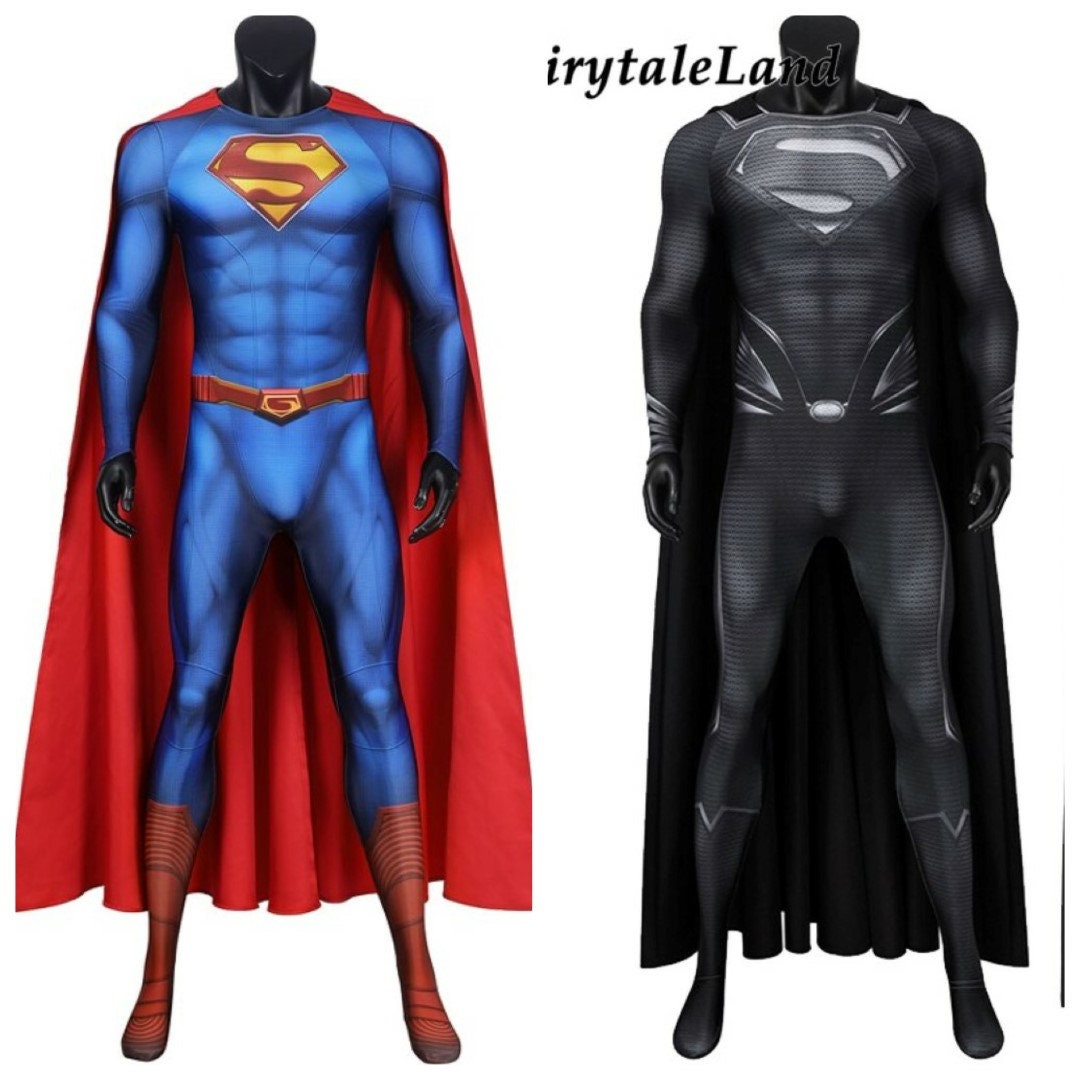 Halloween Superhero Kal-el Cosplay Costume costume Black Suit - Etsy