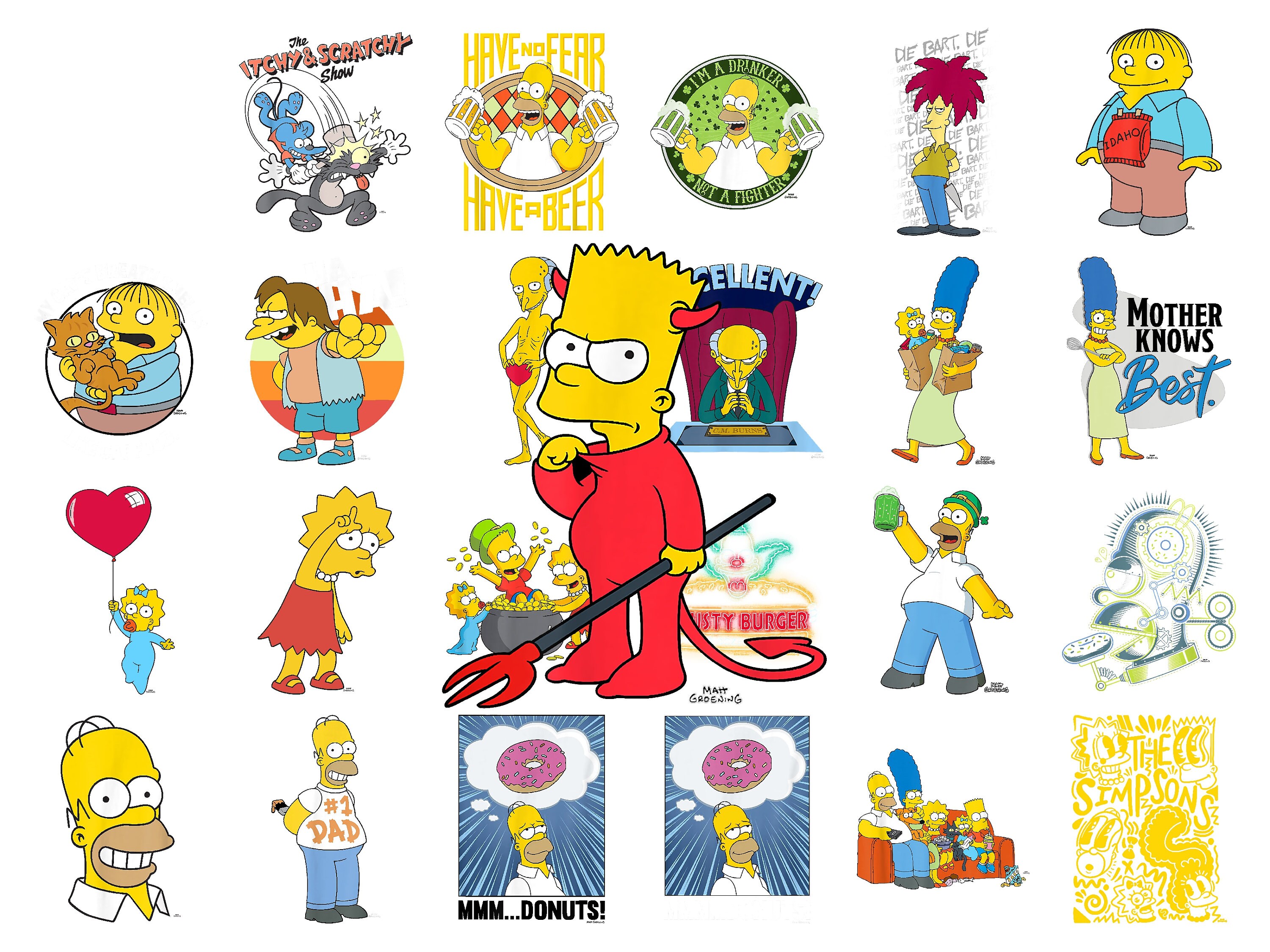 The Simpsons Family Donut PNG Bundle Sublimation Design - Etsy