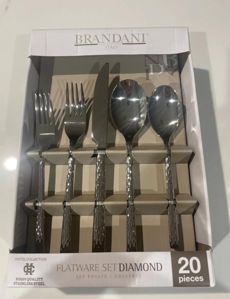 Brandani Diamond Hotel Collection Steel 20 Pc Flatware Set. Brand New ...