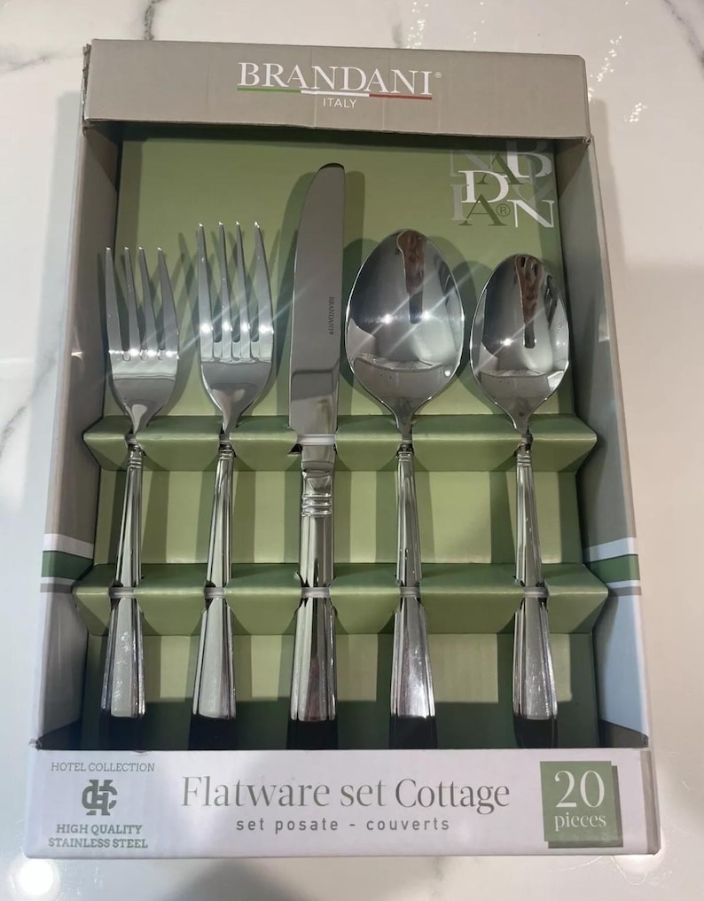 Brandani 20 Piece Cottage Stainless Steel Flatware Set. Brand New! - Etsy