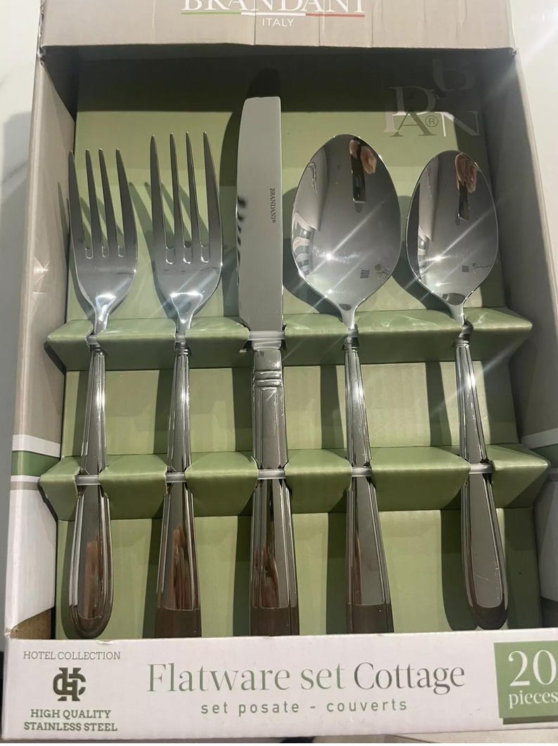 Brandani 20 Piece Cottage Stainless Steel Flatware Set. Brand New! - Etsy
