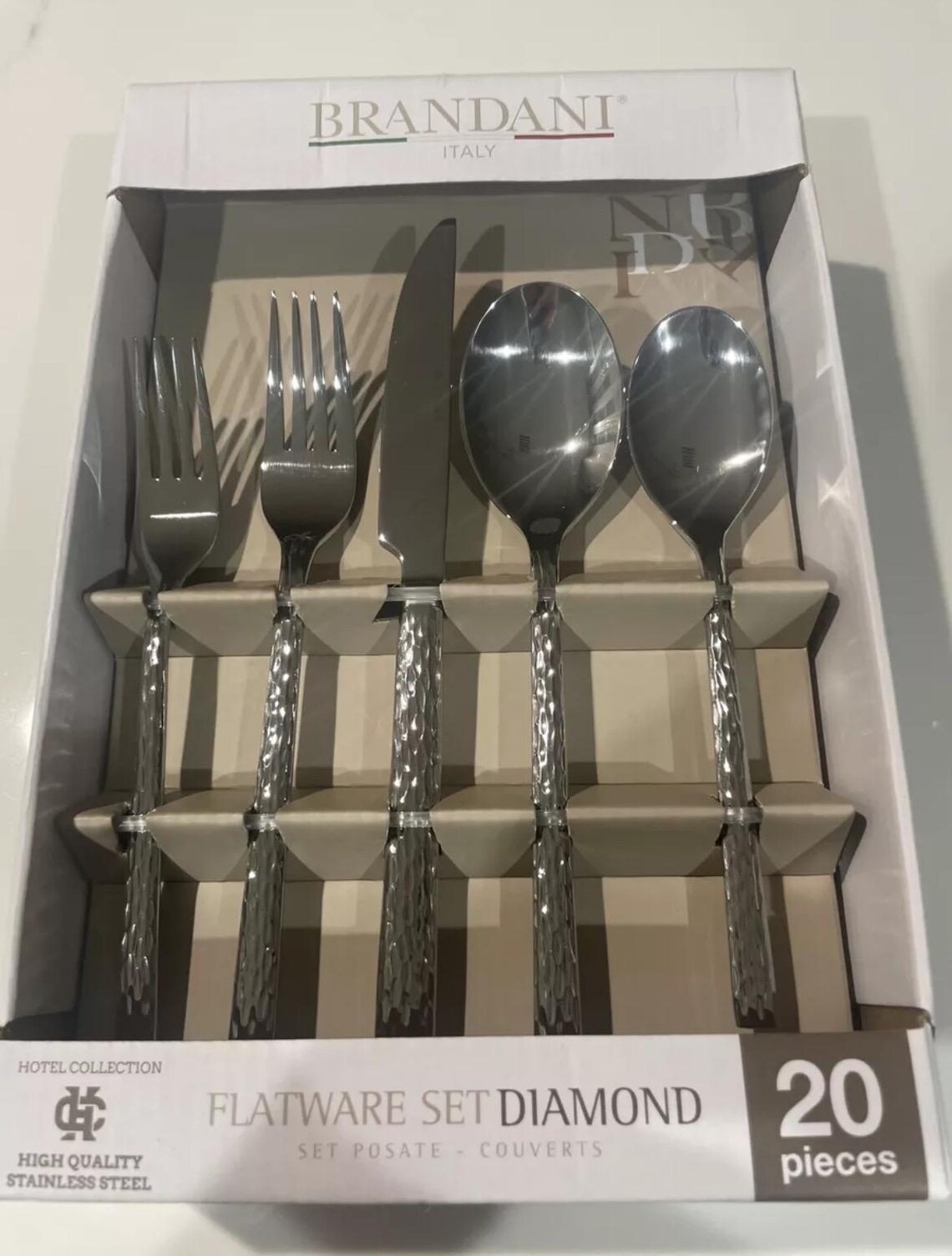 Brandani Diamond Hotel Collection Steel 20 Pc Flatware Set. Brand New ...