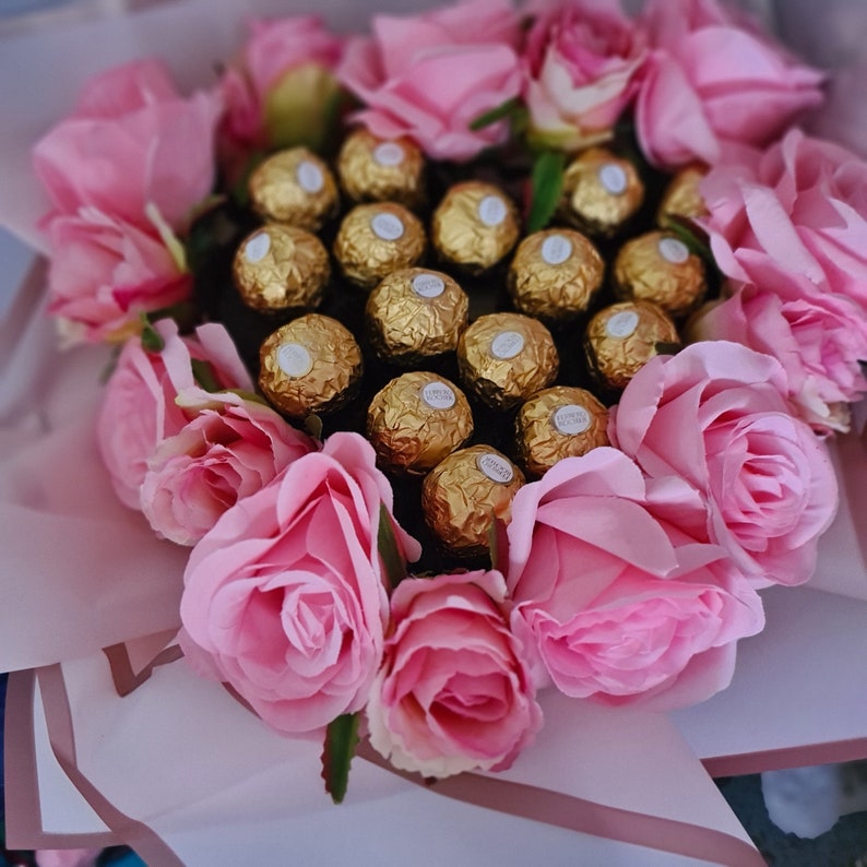 Chocolate and Rose Bouquet - Etsy
