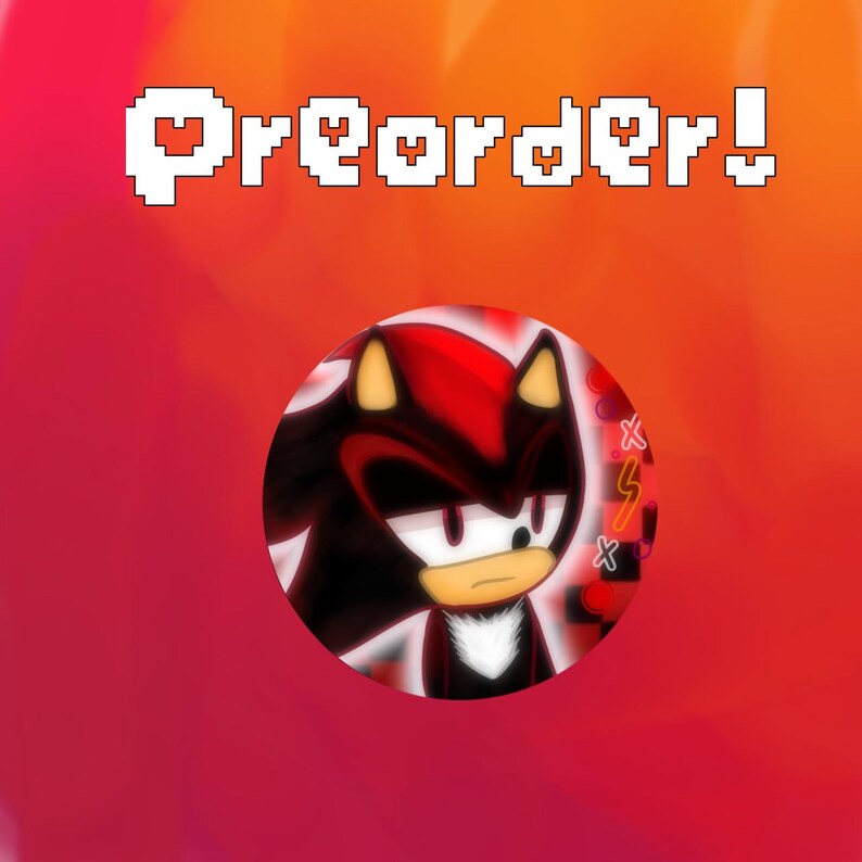 Shadow the Hedgehog Badge - PREORDER - Etsy