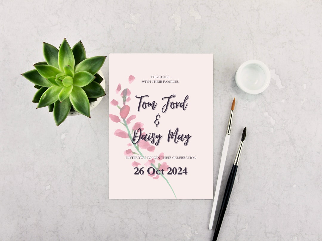 Pinky Promise Simple Wedding Invitation Template DIY - Etsy