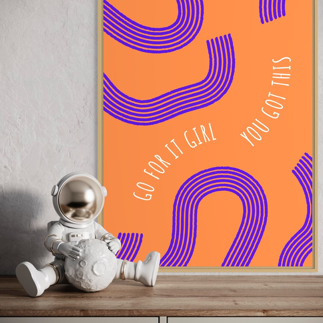 GO FOR IT Girl Maximalist Poster Modern Wall Art Colorful - Etsy