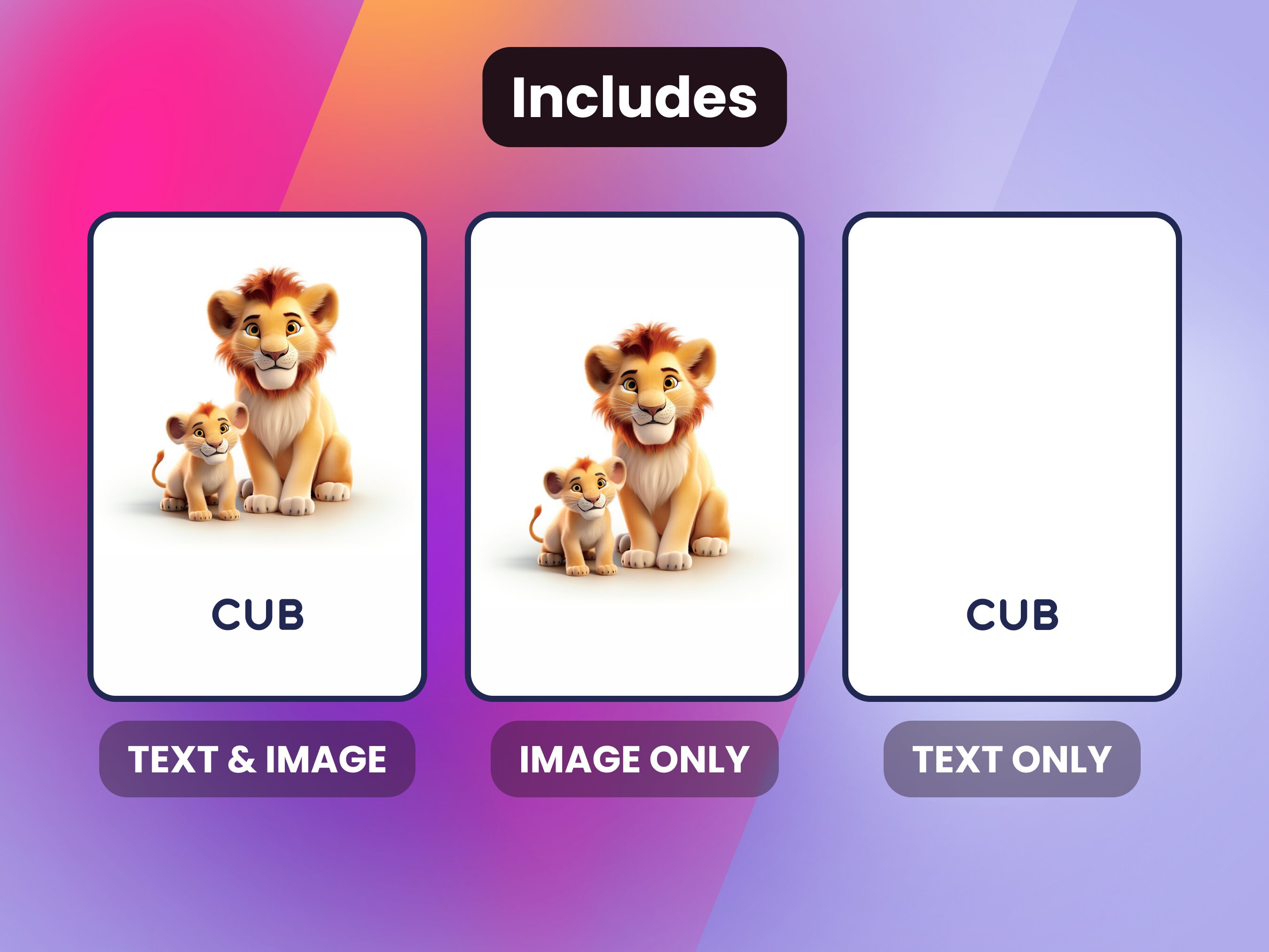 16 Baby Animals Flash Cards Digital and Printable Edition - Etsy