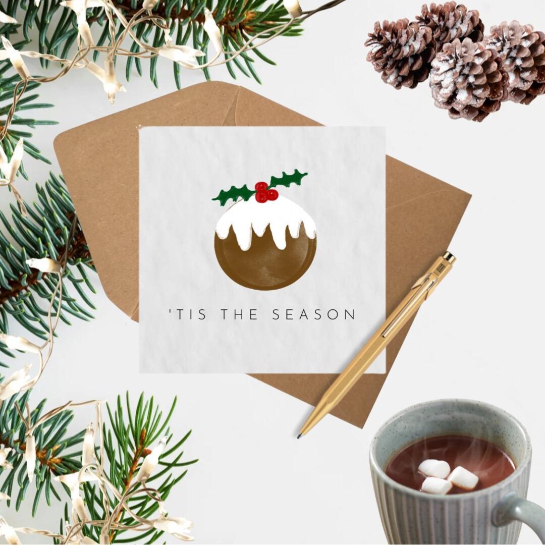 Luxury Christmas Cards // Christmas Pudding Card, Christmas Cards, 'tis ...