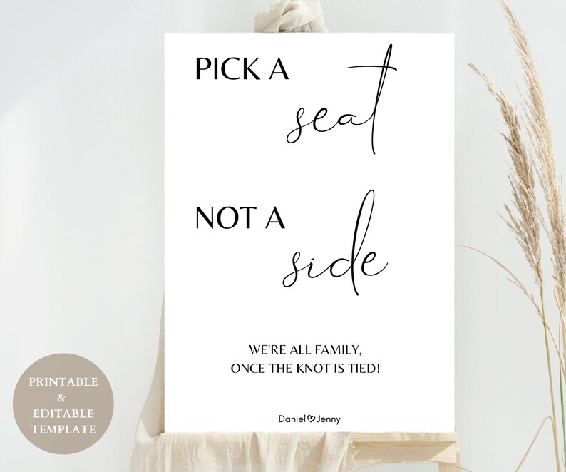 Wedding Seating Sign Printable Wedding Template Welcome Sign - Etsy