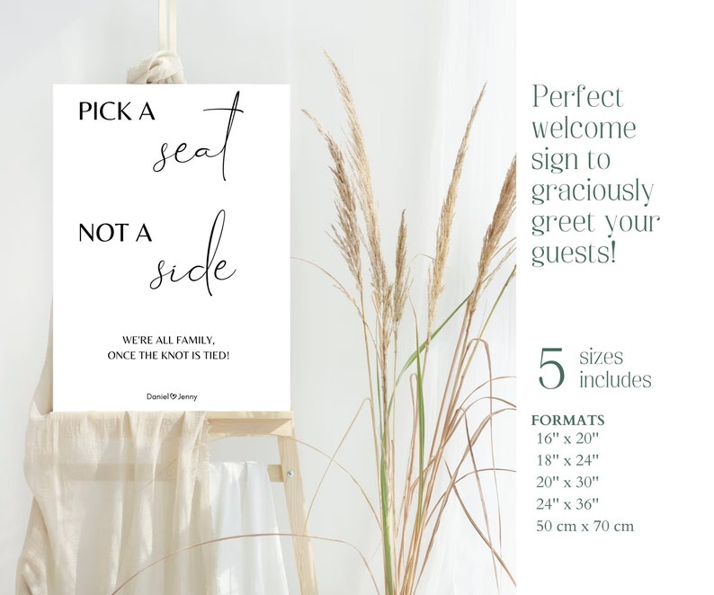 Wedding Seating Sign Printable Wedding Template Welcome Sign - Etsy