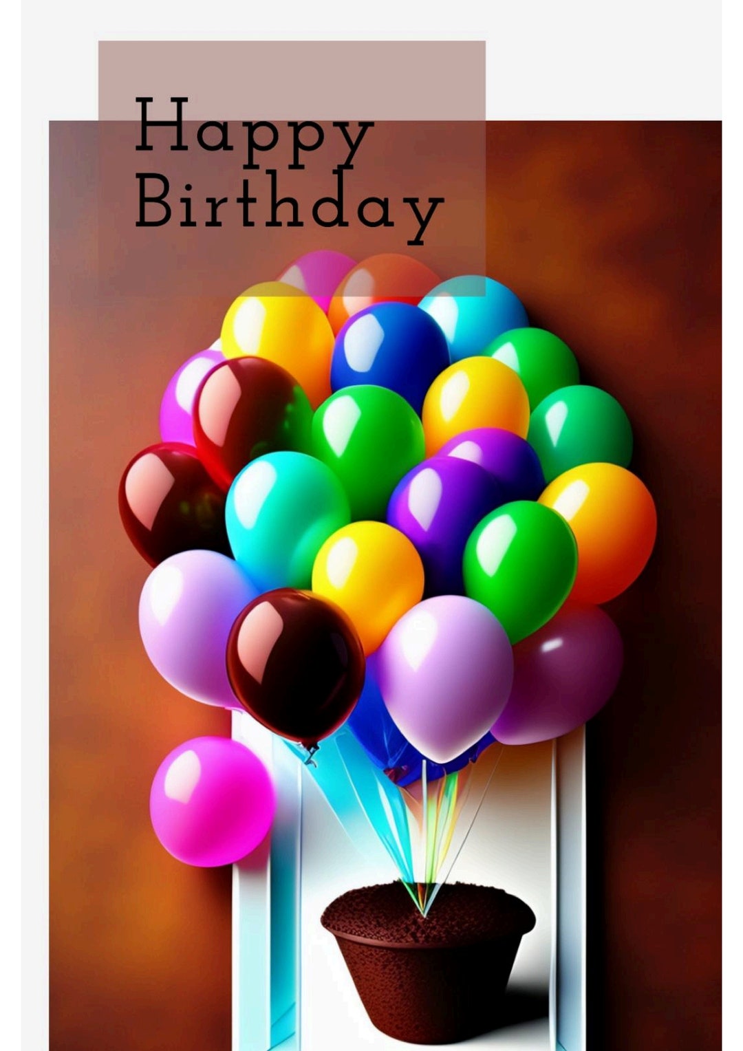Colourful Ballons Birthday Card , Digital Downloads, Printables, Gift ...