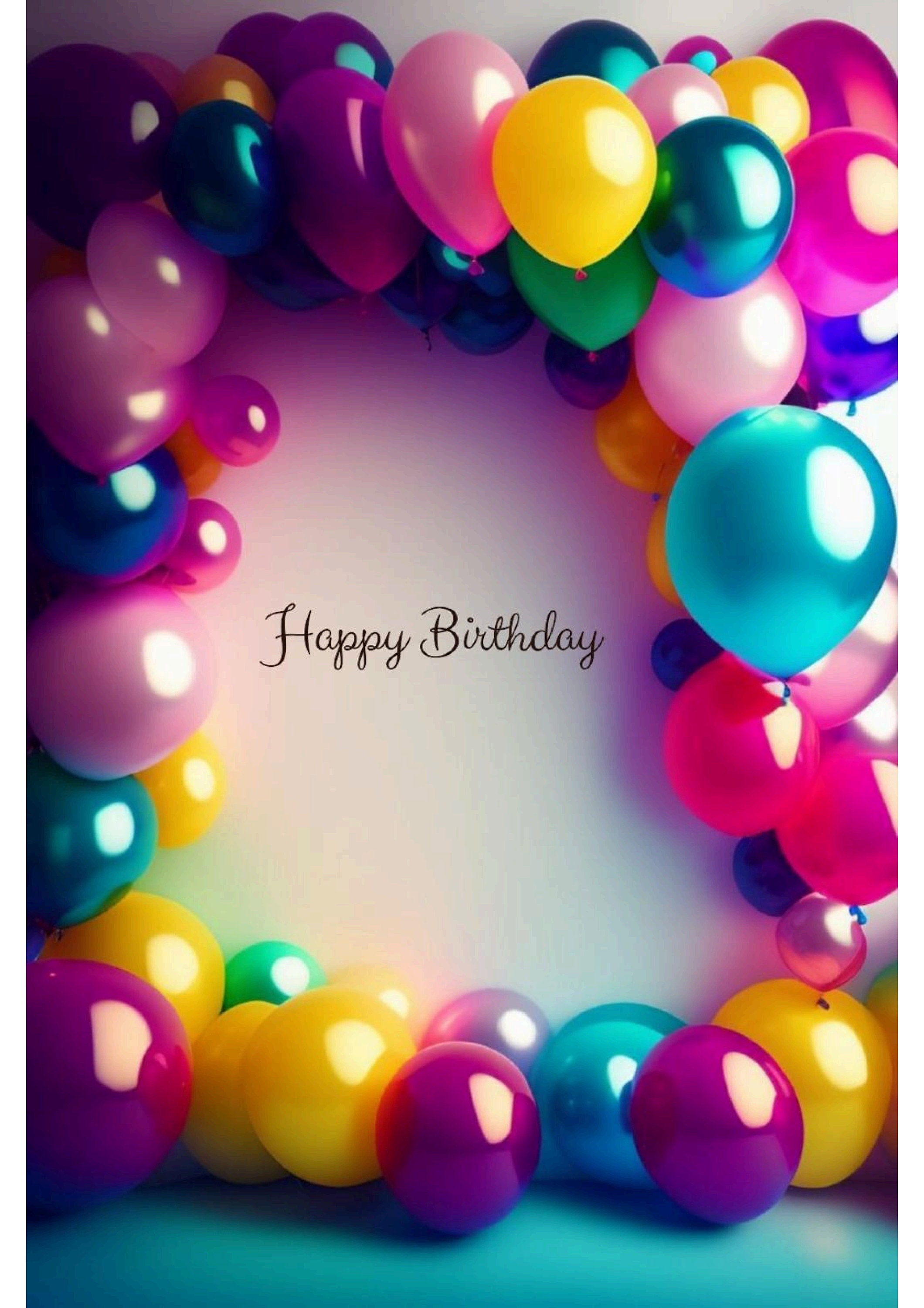 Chique and Unique Birthday Card With Balloon Border , Digital Downloads ...
