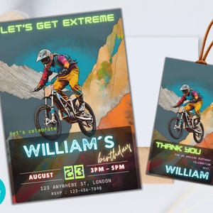 Editable Mountain Bike Birthday Invitation, Enduro Party Invitation,diy ...