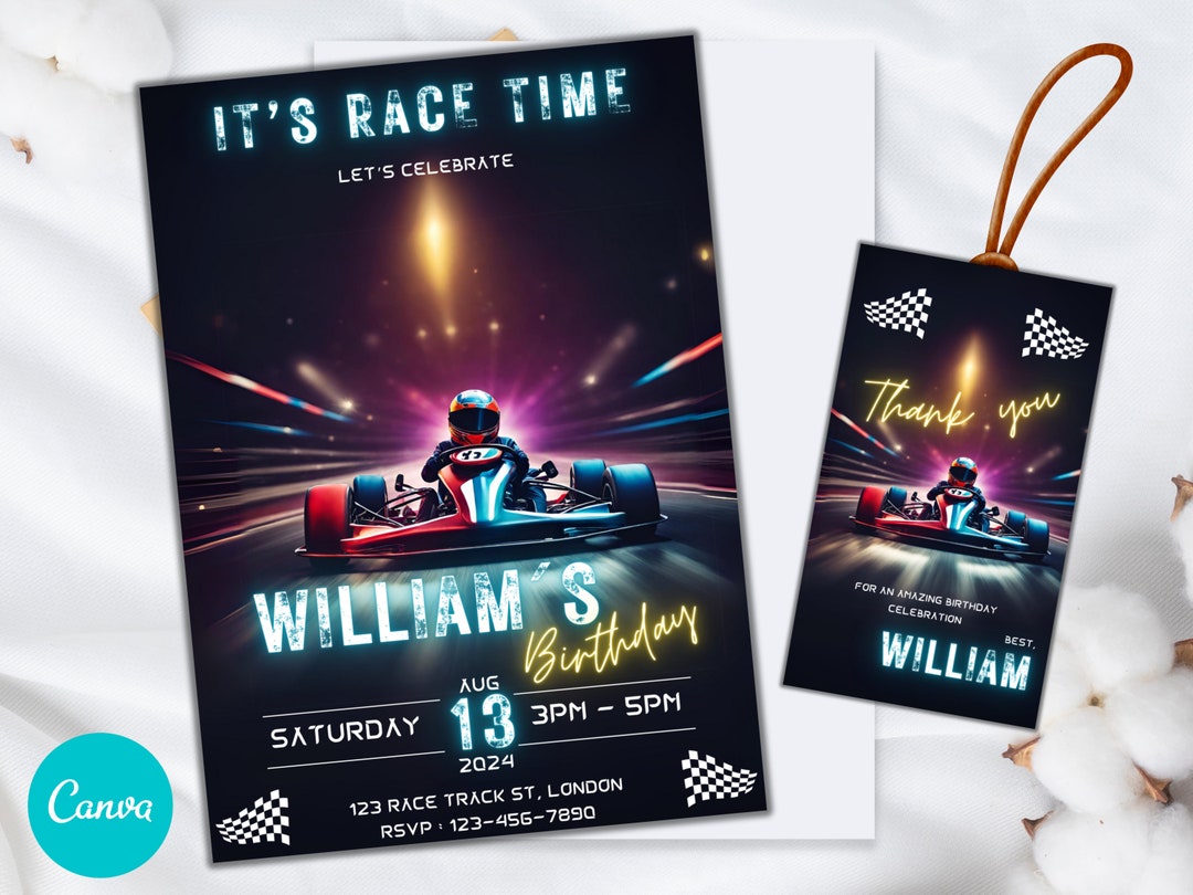 Editable Go Kart Birthday Invitation, Karting Party Invitation,diy ...
