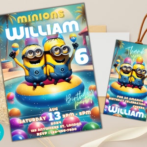 Editable Minion Birthday Invitation, Minion Party Invitation, Custom ...