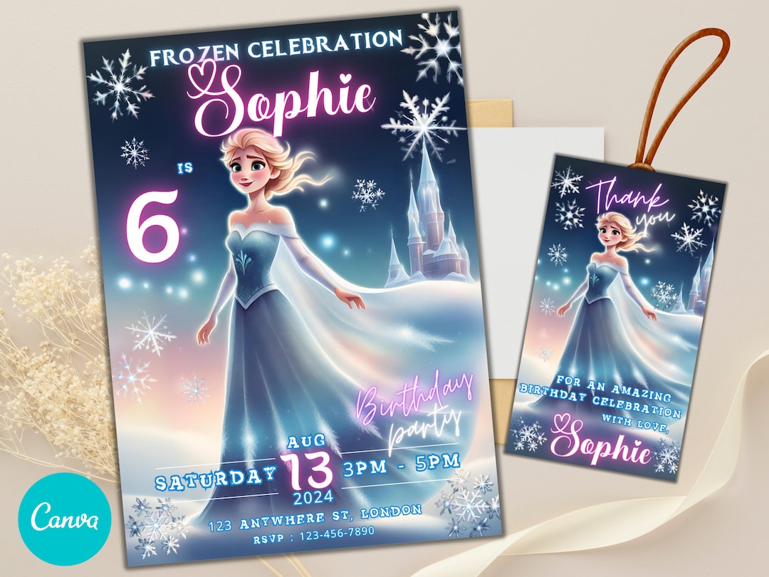 Editable Frozen Birthday Invitation, Frozen Party Invitation, Custom ...