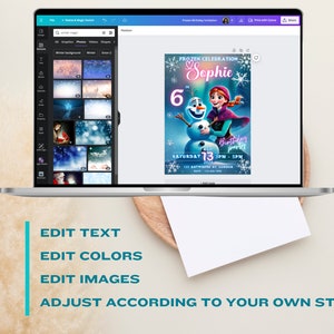 Editable Frozen Birthday Invitation, Frozen Party Invitation, Custom ...